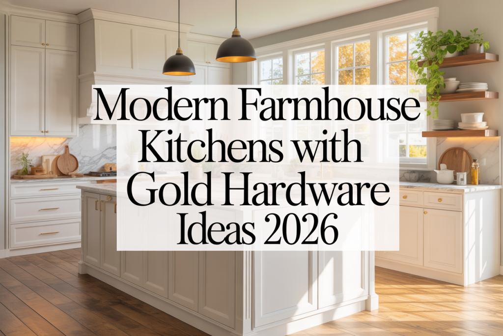 Modern Farmhouse Kitchens with Gold Hardware Ideas for 2026